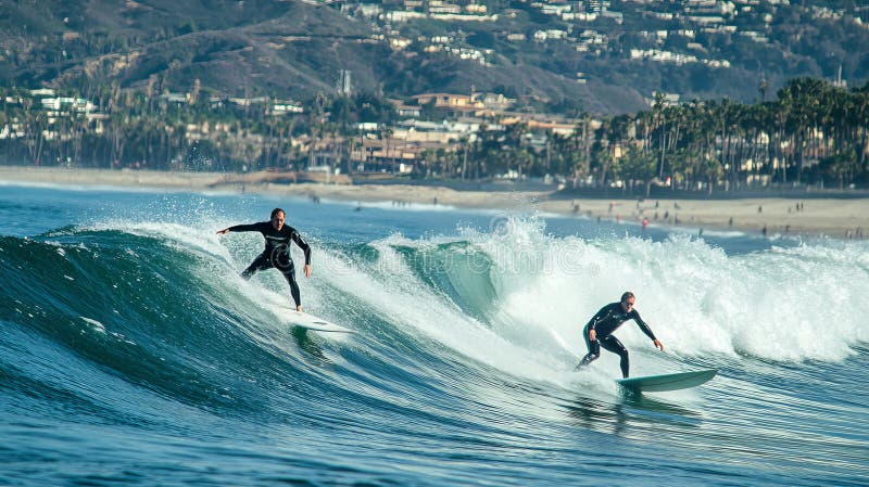 Exciting Surfing Experience with People Riding Waves, Showcasing the ...