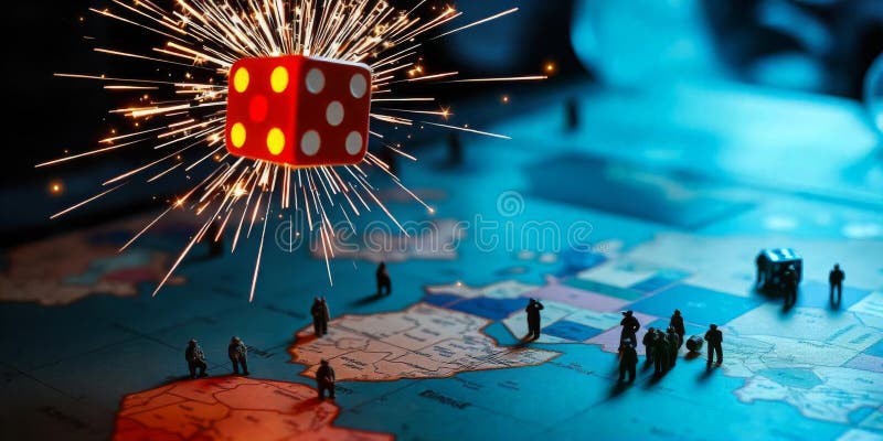 Exciting Tabletop Gaming Session Featuring Dice, a Map, and Miniatures ...