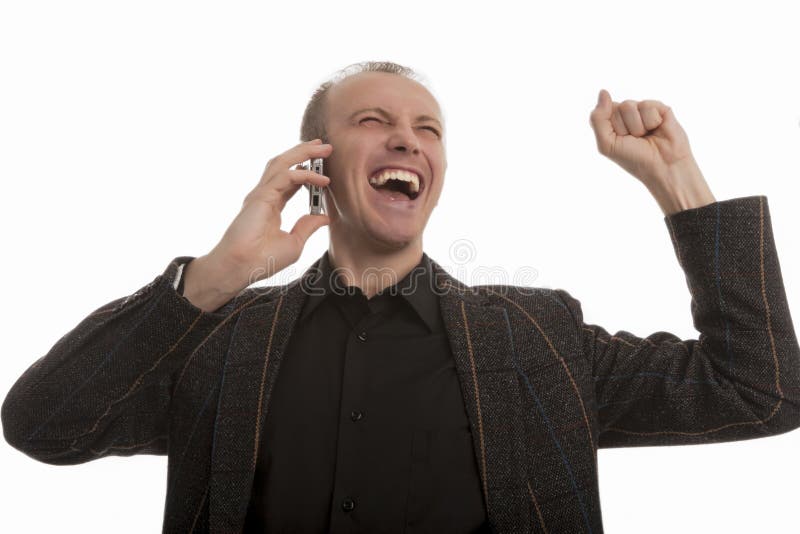 Exclaiming business person stock photo. Image of employee - 27413340