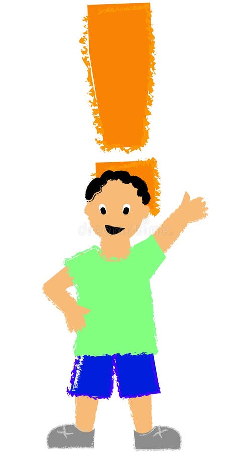 Exclamation Boy/ai stock vector. Illustration of icon, elements - 636535