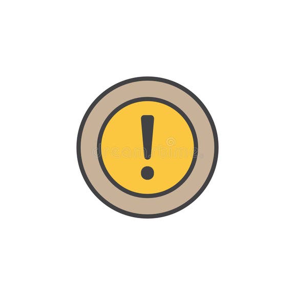 Exclamation Button Icon in Colored Version Stock Vector - Illustration ...