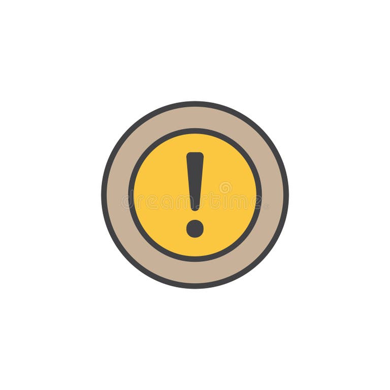 Exclamation Button Icon in Colored Version Stock Vector - Illustration ...