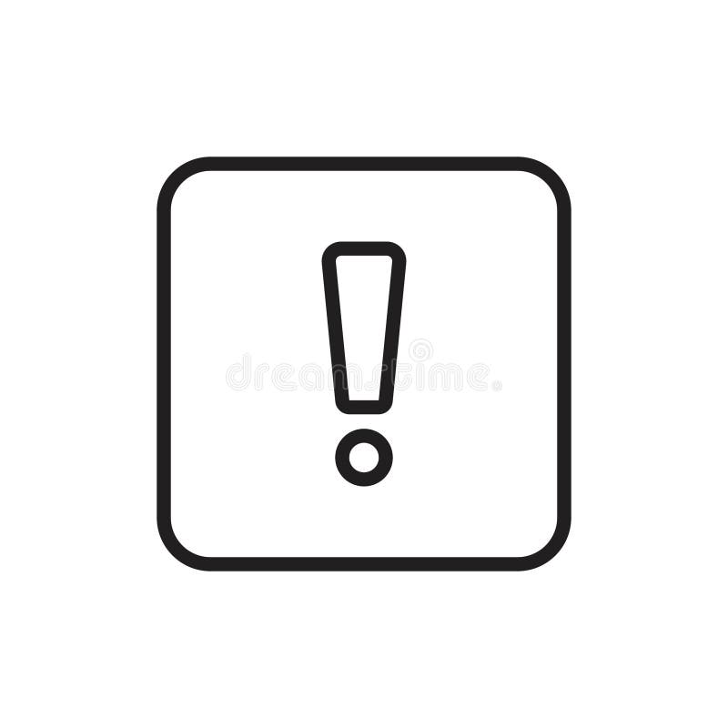 Exclamation Button Icon Simple Thin Outline Stock Vector - Illustration ...