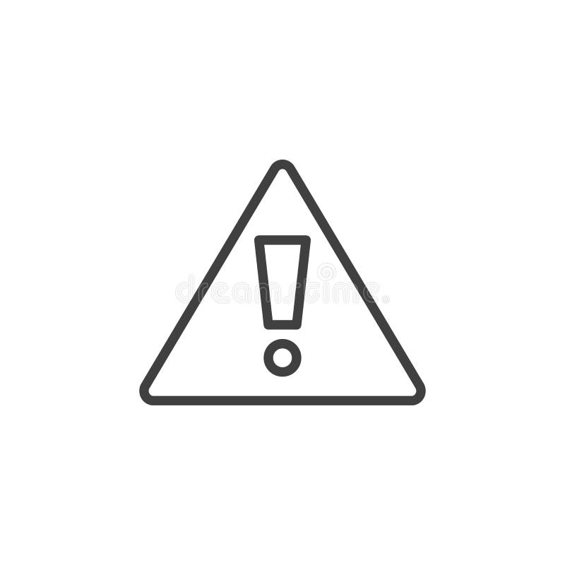 Exclamation Danger Line Icon Stock Vector - Illustration of logo, icon ...
