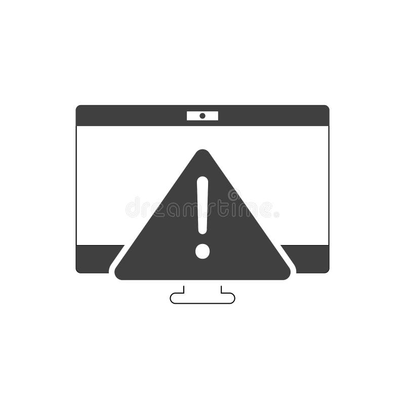 Warning Icon Desktop Pc. Desktop Pc Danger Symbol. Security Threat ...