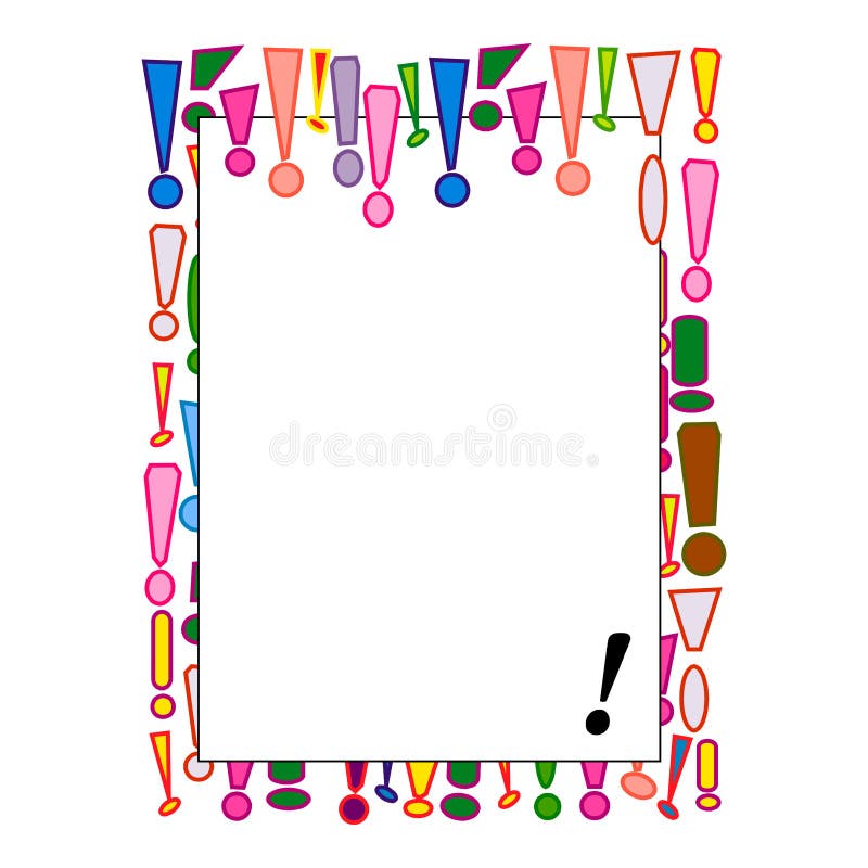Exclamation frame template stock vector. Illustration of simple - 258120844