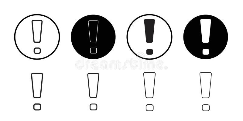 Exclamation Icon Isolated Flat Vector in Outline Stock Vector ...