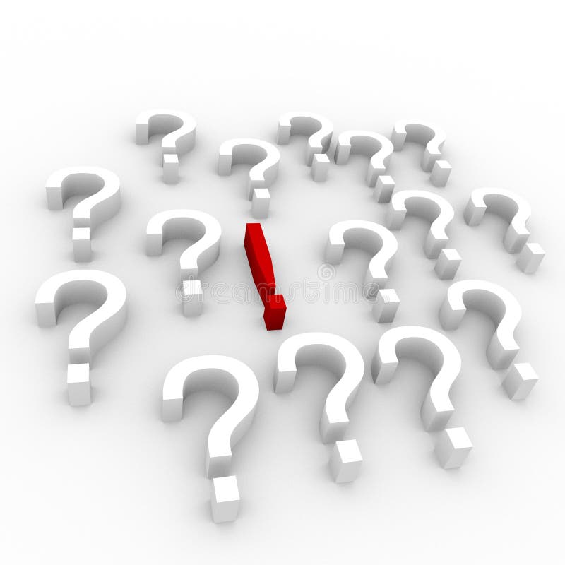 Red Question and Exclamation Marks Isolated on White. 3D Render Stock ...