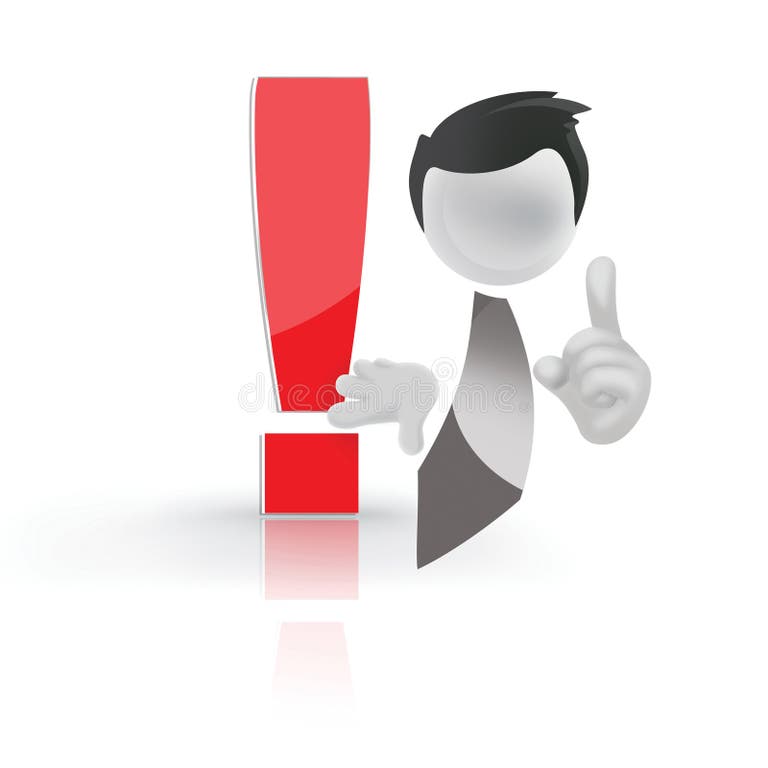 3d Man Red Exclamation Mark Stock Illustrations – 206 3d Man Red ...
