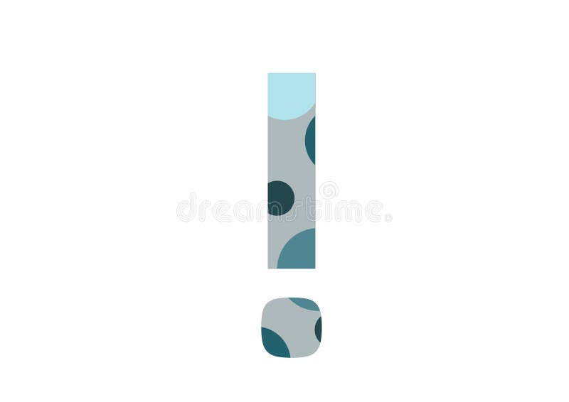 Exclamation Mark of the Alphabet Made with Several Blue Dots and a Gray ...