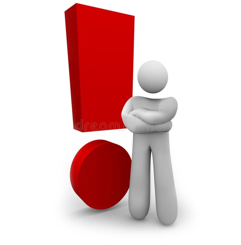 Exclamation Mark and Angry Man Stock Illustration - Illustration of ...