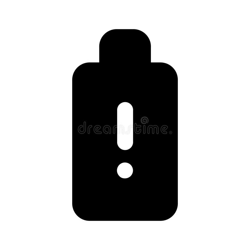 Exclamation Mark on Battery Concept Icon of Battery Alert Stock Vector ...