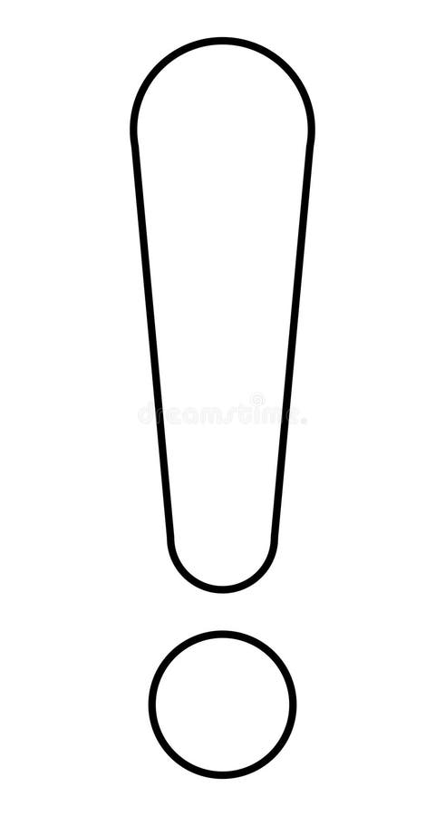 Exclamation Mark, Black and White Vector Simple Illustration of ...