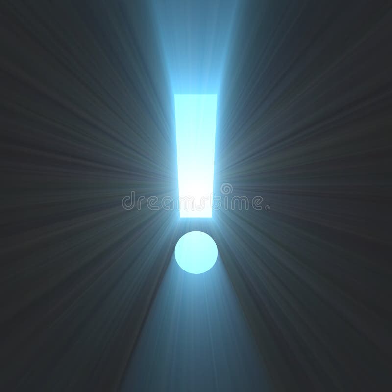 Exclamation Mark Bright Light Flare Stock Illustration - Illustration ...