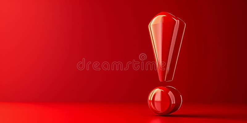 Exclamation Mark Bright Red Background Focus on Danger Warning and ...