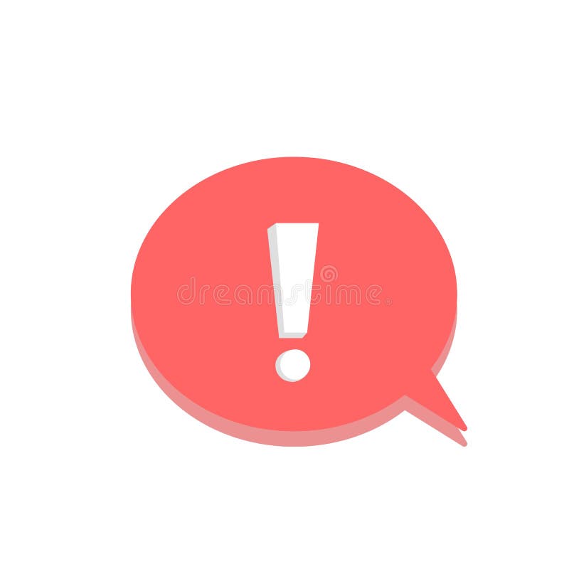 Exclamation Mark in Bubble Speech Icon Stock Illustration ...