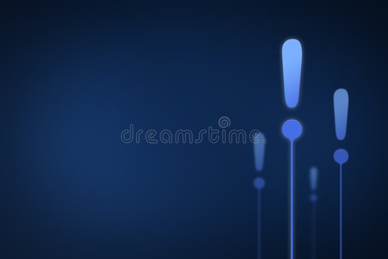 Exclamation Mark Concept on Digital Blue Background Stock Illustration ...