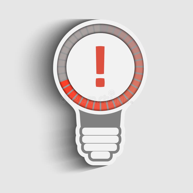 Lamp and exclamation mark stock illustration. Illustration of abstract ...