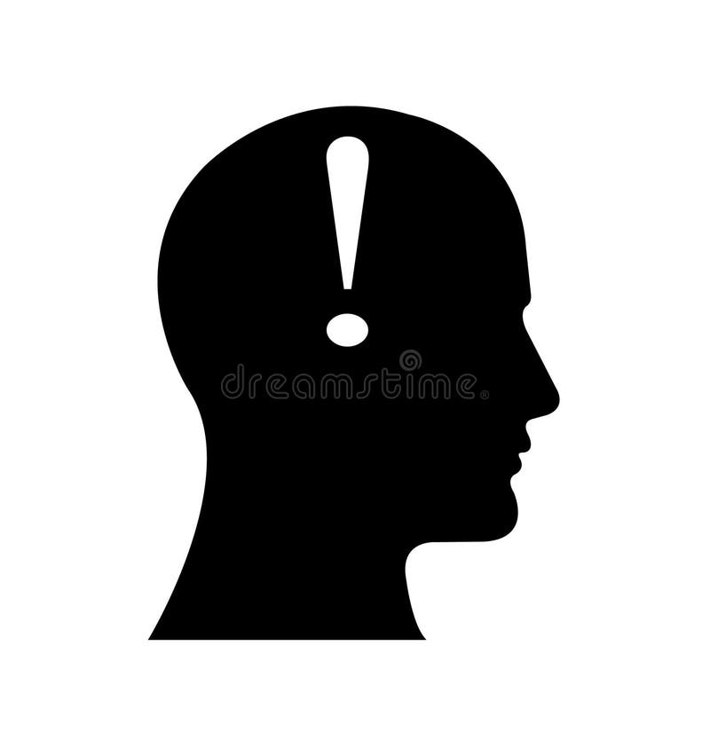 The Exclamation Mark Business Icon with Man Face Stock Vector ...