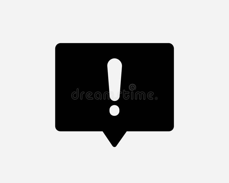 Exclamation Mark Chat Box Icon. Message Information Warning Caution ...