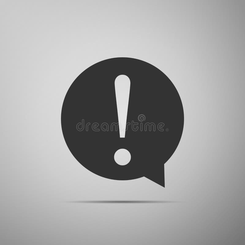 Exclamation Mark in Circle Icon Isolated on Grey Background. Hazard ...