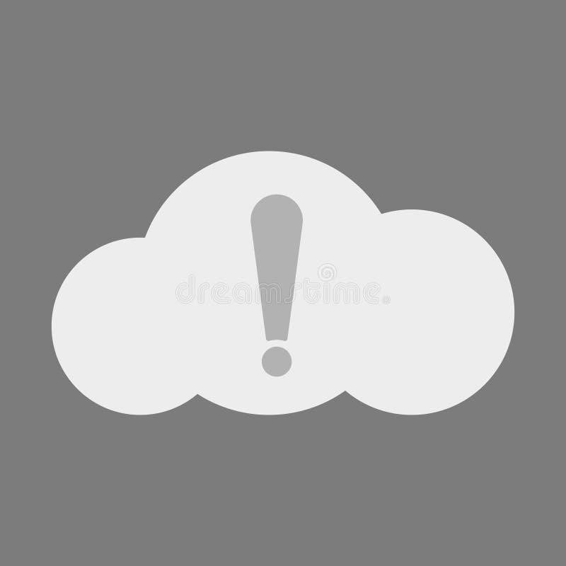 Exclamation Mark in Cloud Vector. Message in the Cloud Service Vector ...