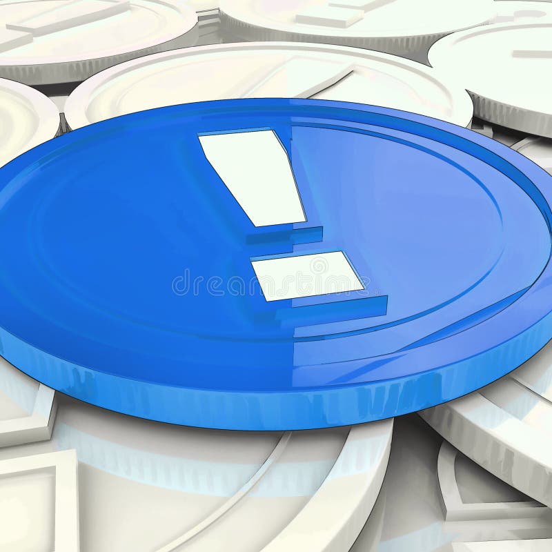 Exclamation Mark Coin Shows Financial Shock Ou Dangers Illustration ...