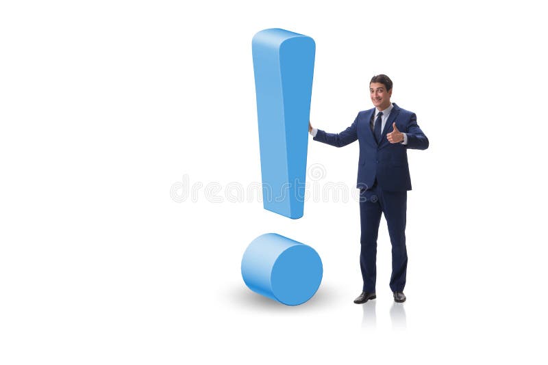 Exclamation Mark Concept with Businessman Stock Photo - Image of choice ... Exclamation Mark Concept with Businessman Stock Photo - Image of choice ...