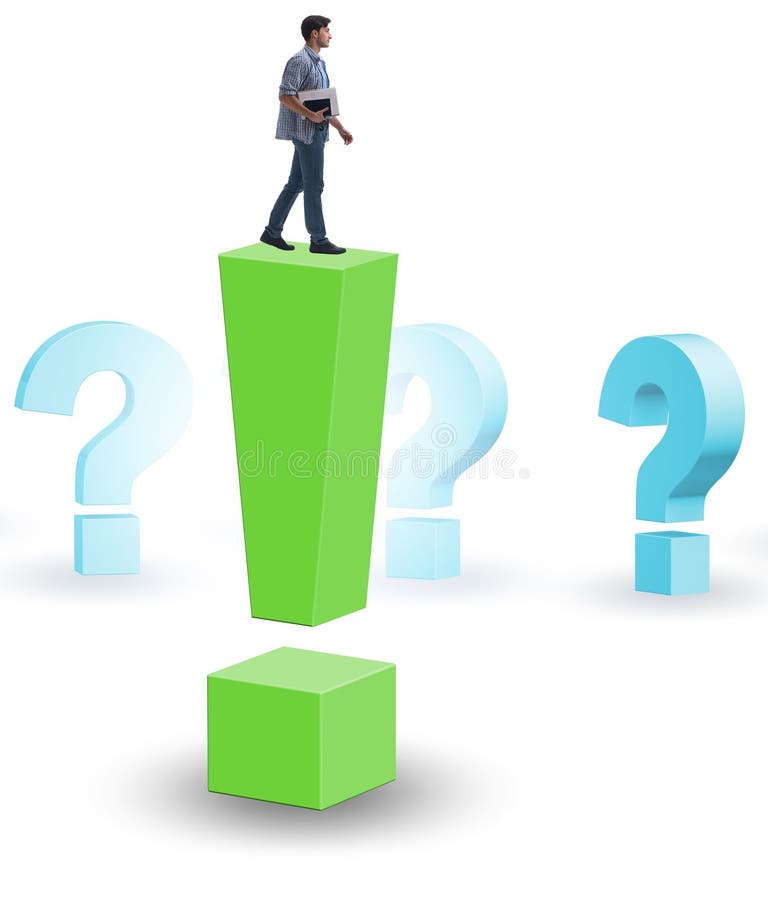 Exclamation Mark Concept with Businessman Stock Illustration ...