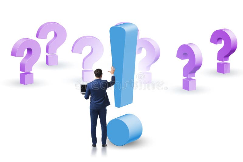 Exclamation Mark Concept with Businessman Stock Photo - Image of ... Exclamation Mark Concept with Businessman Stock Photo - Image of ...