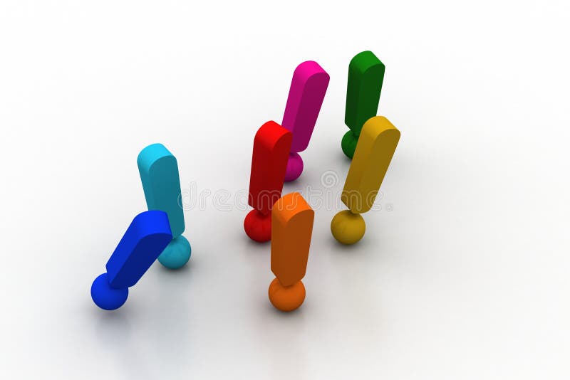 Exclamation Mark in Different Colors Stock Illustration - Illustration ...