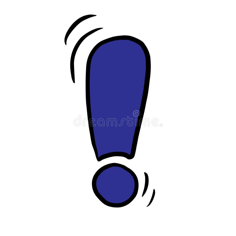 Exclamation mark doodle stock vector. Illustration of drawn - 140888819