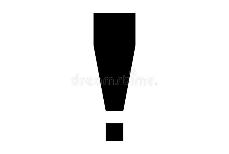 Exclamation Mark Flat Icon Black Minimalistic Warning Symbol Art App ...