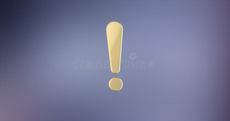 Animated Exclamation Mark with a Metallic Finish that Simulates an ...