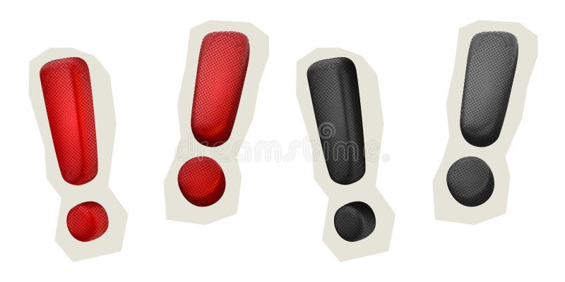 Exclamation Mark Halftone Sticker for Collages Stock Vector ...