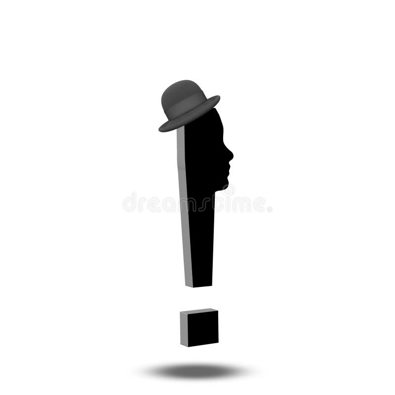 Exclamation Mark with Human Face Stock Illustration - Illustration of ...