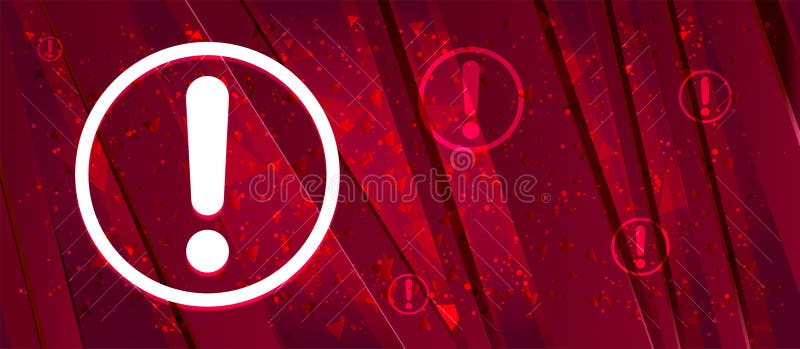 Exclamation Mark Icon Abstract Design Bright Red Banner Background ...