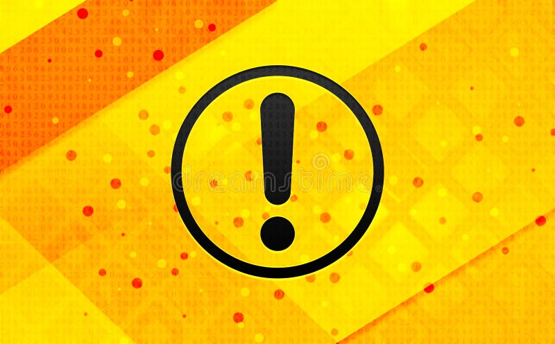 Exclamation Mark Icon Abstract Digital Banner Yellow Background Stock ...