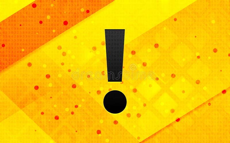Exclamation Mark Icon Abstract Digital Banner Yellow Background Stock ...