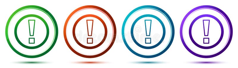 Exclamation Mark Icon Artistic Frame Round Button Set Illustration ...