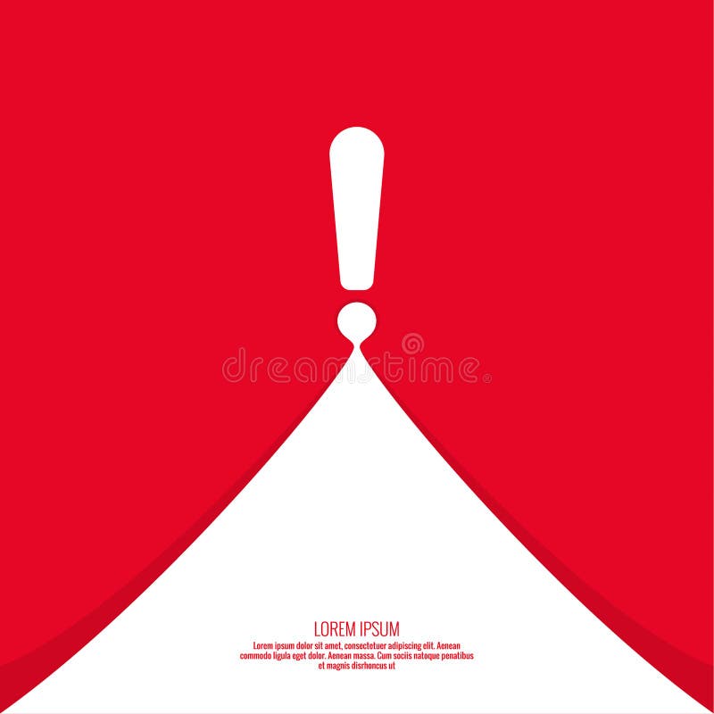 Red Banner with Exclamation Mark Stock Vector - Illustration of banner ...