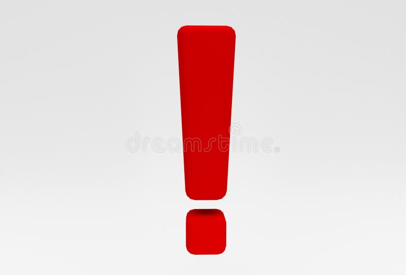 Exclamation Mark Icon 3d Illustration Minimal Rendering on White ...