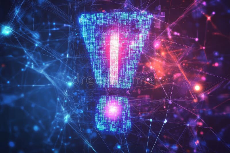 Exclamation Mark Icon Digital Hologram Stock Photos - Free & Royalty ...
