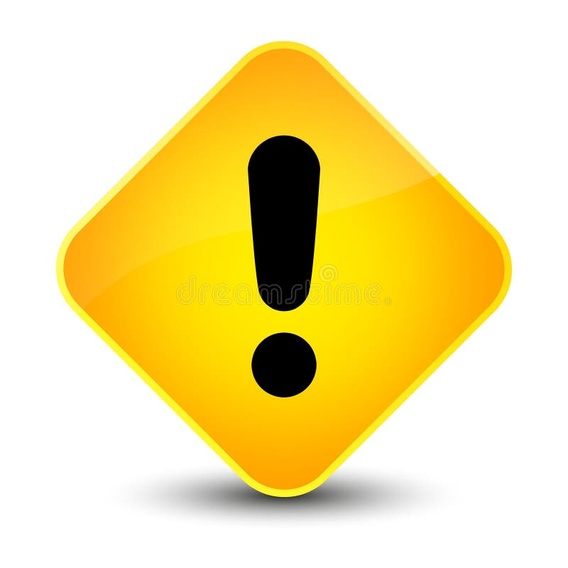 Exclamation Mark Icon Elegant Yellow Diamond Button Stock Illustration ...
