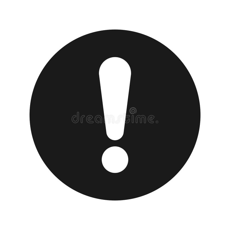 Exclamation Mark Icon Flat Black Round Button Vector Illustration Stock ...