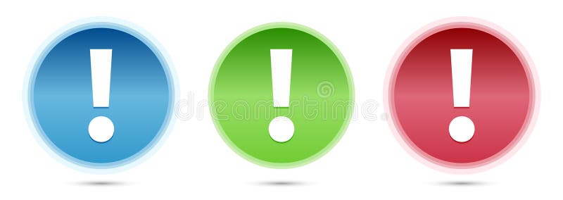 Exclamation Mark Icon Glass Round Buttons Set Illustration Stock Vector ...