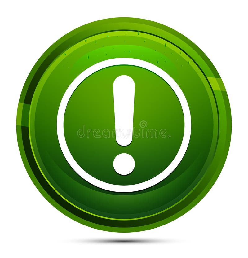 Exclamation Mark Icon Green Round Button Stock Illustration ...