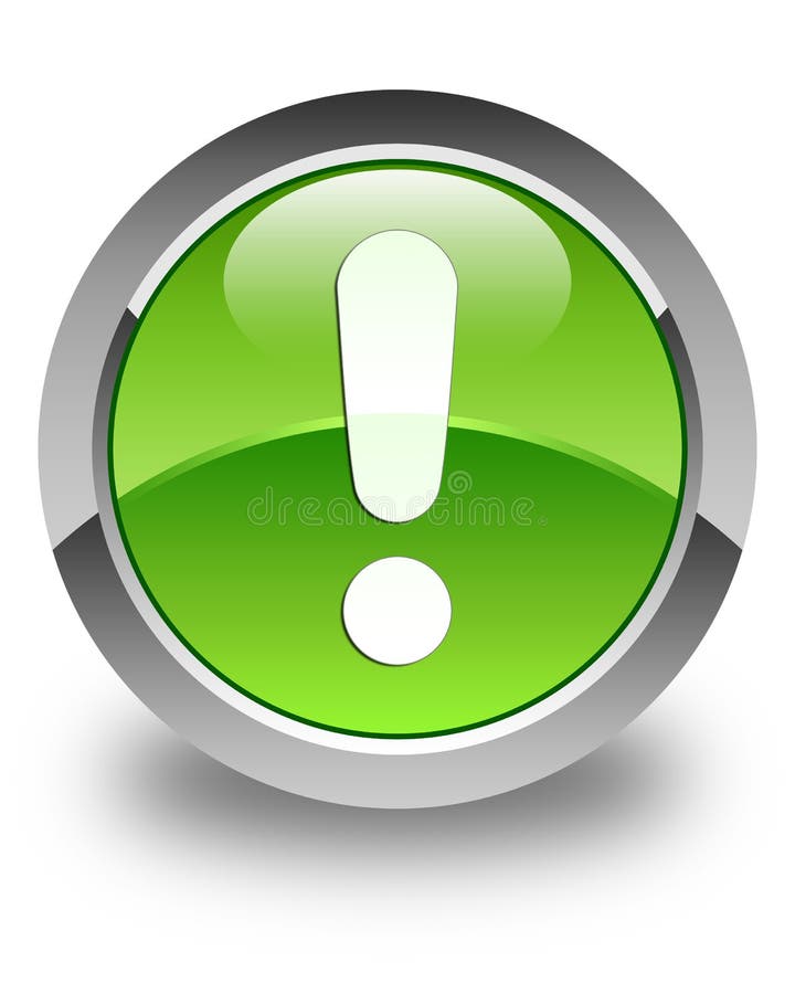 Exclamation Mark Icon Glossy Green Round Button Stock Illustration ...