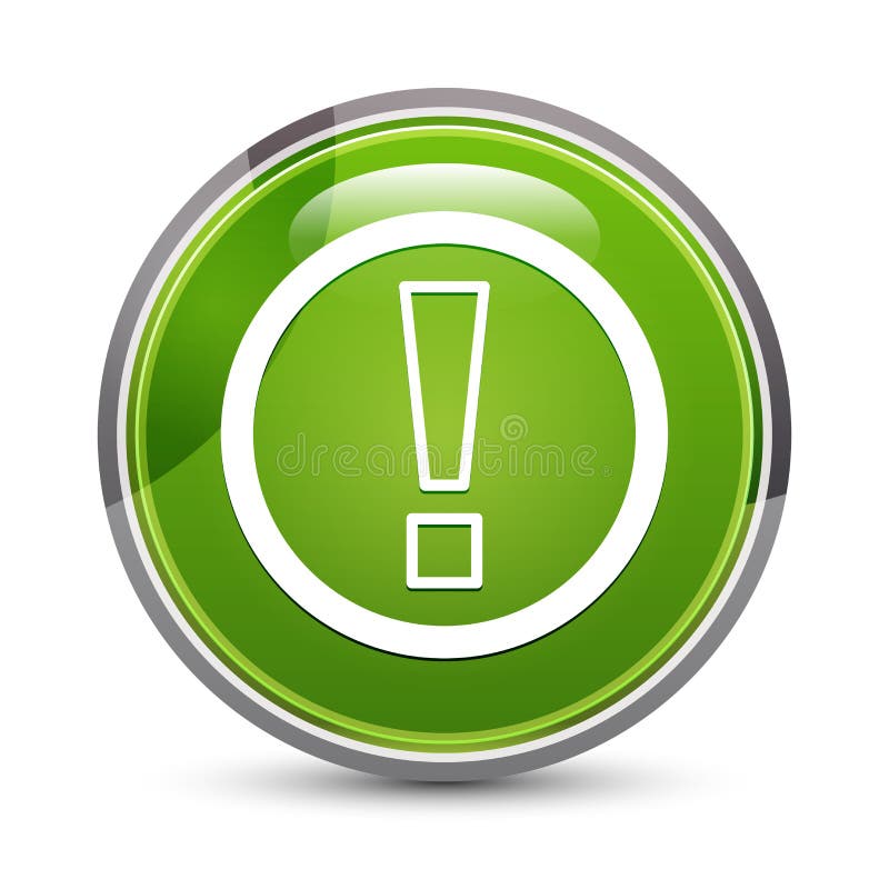 Exclamation Mark Icon Elegant Green Round Button Vector Illustration ...