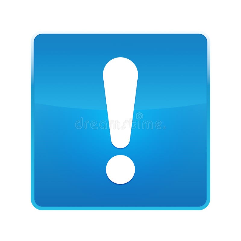 Exclamation Mark Icon Blue Square Button Stock Illustration ...